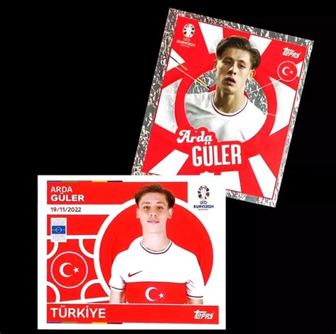 TOPPS UEFA EURO 2024 Stickers Arda Güler TUR 16 TUR PTW EUR 8