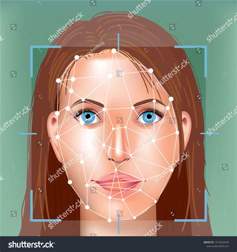 facial recognition system concept face recognition vector de stock libre de regalías