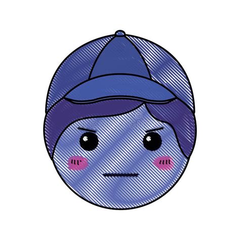 Car Cter Principal Del Kawaii Del Hombre Triste De La Historieta