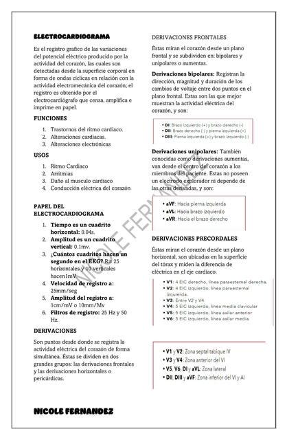 Electrocardiograma Nicole Fernandez Udocz