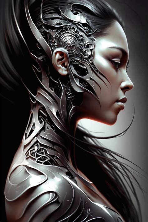 Surreal Tattoo Cyborgs Art Girl Face Tattoo D Mode Biomechanical