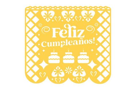 Papel Picado Feliz Cumplea Os Svg Cut File By Creative Fabrica
