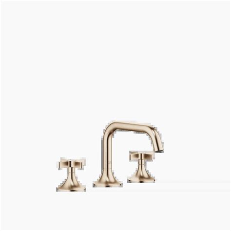 Vaia Brushed Champagne Kt Gold Washstand Faucets Three Hole Basin