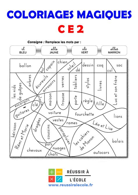 Coloriage Magique Ce2 à Imprimer Pdf La Galerie