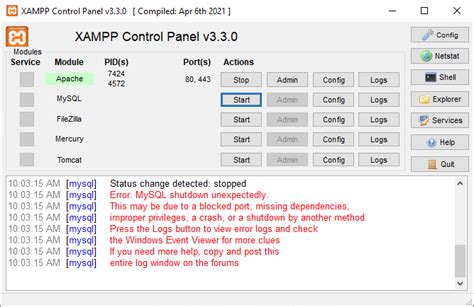 How To Fix MySQL Shutdown Unexpectedly In XAMPP