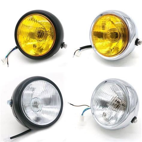 W Motorcycle Headlight Lamp V Retro Halogen Headlights Fog Light