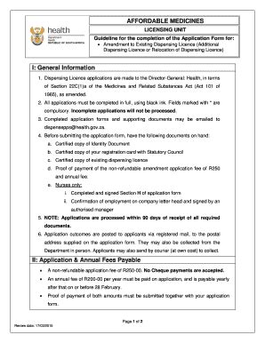 Fillable Online Guidelines For The Completion Of The Application Form