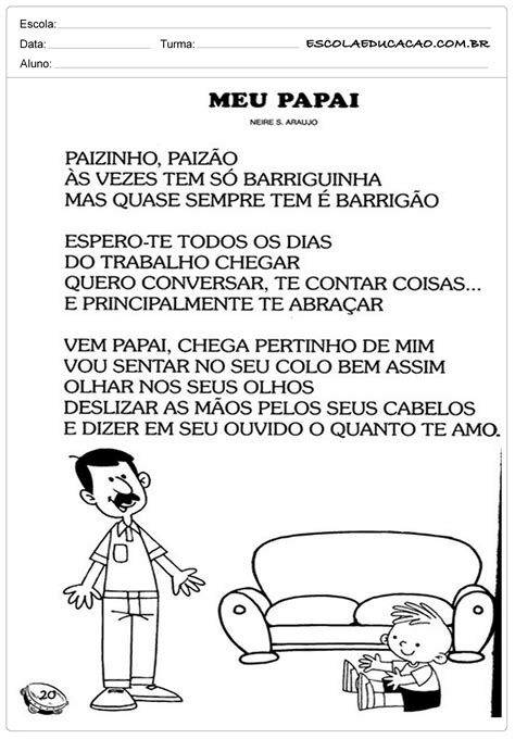 Atividades E Mensagens Para O Dia Dos Pais Para Imprimir