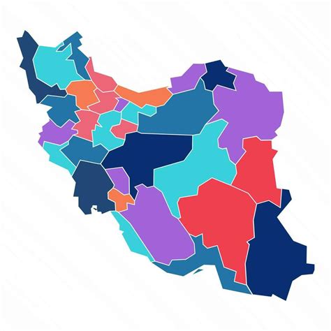 Multicolor Map Of Iran With Provinces 25842917 Vector Art At Vecteezy