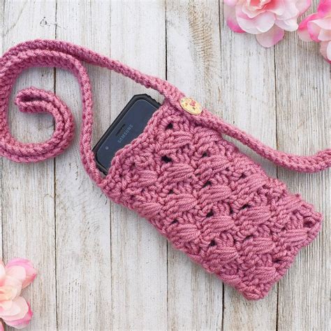 Crochet Phone Bag Pattern Free Cell Purse Hobby Habitat Hub