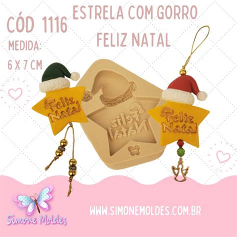 Estrela Gorro Feliz Natal Moldes de Silicone Lançamentos