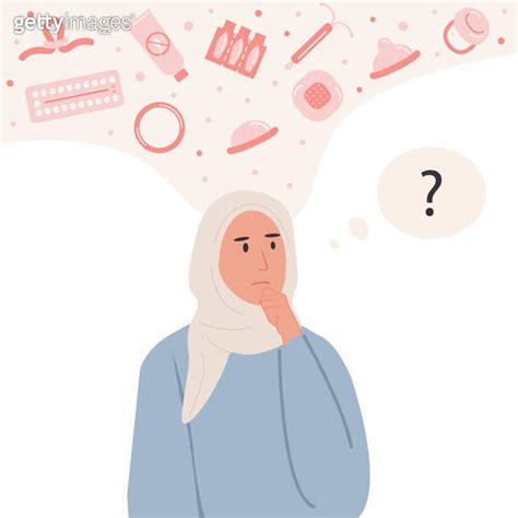 Pensive Muslim Woman In Hijab Choosing Contraception Method Thoughtful
