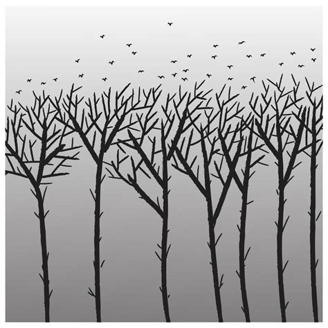 Los árboles dibujados a mano esbozan la ilustración vectorial en blanco