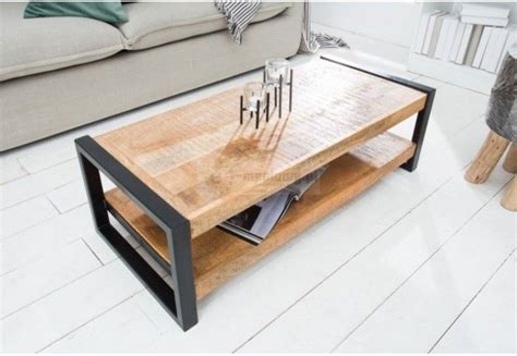 Drewniany stolik Iron Craft ława kawowa stolik do salonu drewniany