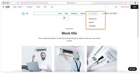 creating a drop down menu sitebuilder