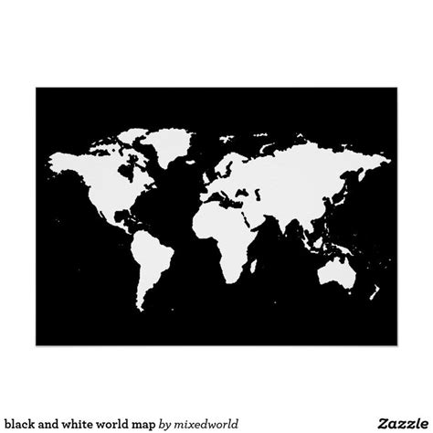Carte Du Monde Noir Et Blanc A Imprimer