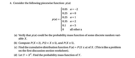 solved 4 consider the following piecewise function p a