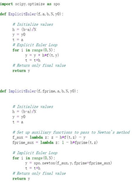i have the code for explicit and implicit euler now