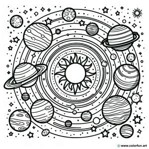 Coloriage Du Syst Me Solaire Avec Les Plan Tes T L Charger Ou