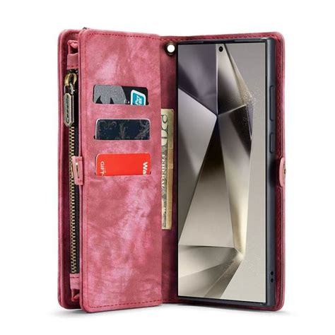 Köp Multiplånbok CaseMe 11 kort Samsung Galaxy S24 Ultra Röd