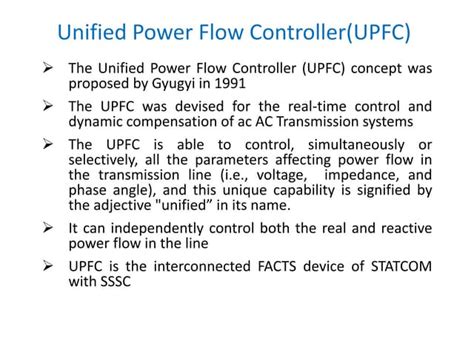 unified power flow controller upfc 1 ppt