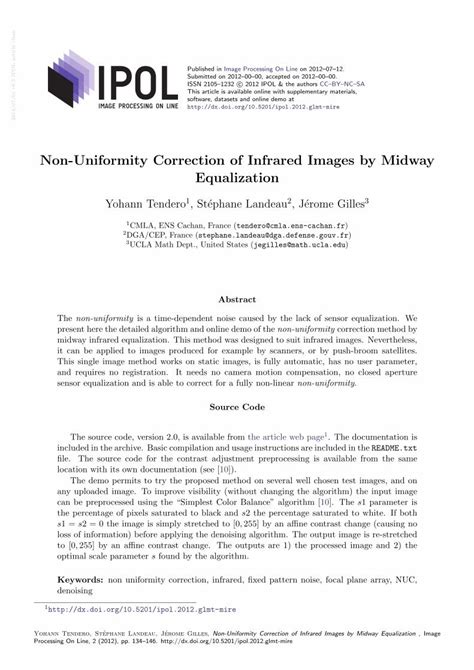 pdf non uniformity correction of infrared images by midway · pdf filenon uniformity