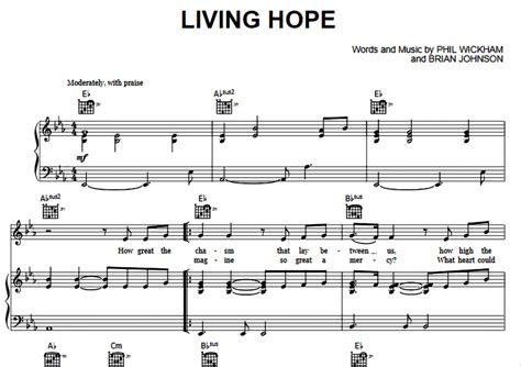 Phil Wickham Living Hope Free Sheet Music PDF For Piano The Piano Notes