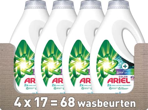 Ariel Vloeibaar Wasmiddel Touch Van Lenor Unstoppables Kleur 4 X
