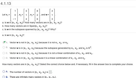 [solved] 4 1 13 4 let v 0 a is w in {v1 v2 v3} how many vectors are course hero