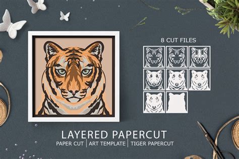 Tiger Layered Paper Cut SVG Paper Cut Design