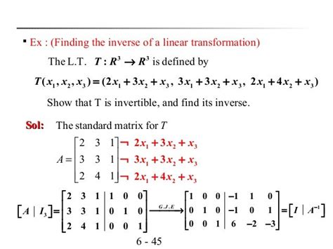 standard matrix of linear transformation