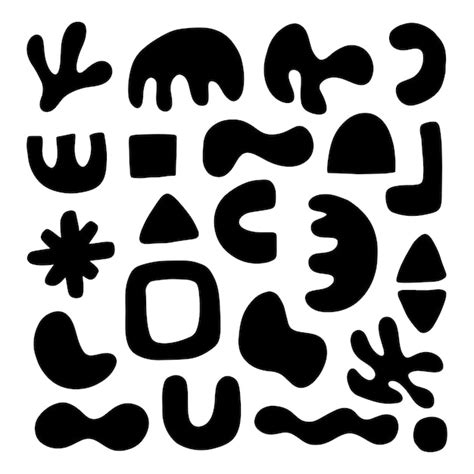 Formas orgánicas abstractas dibujadas a mano Vector Premium