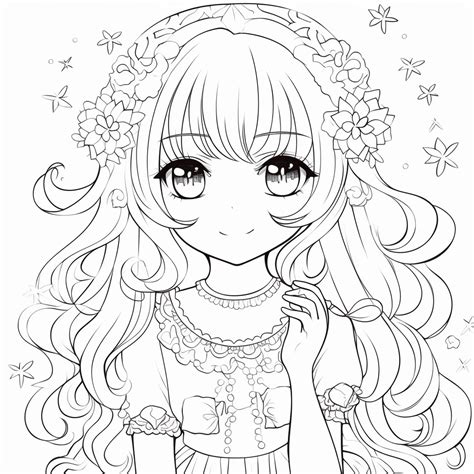 Dibujo De Chica Anime Para Colorear