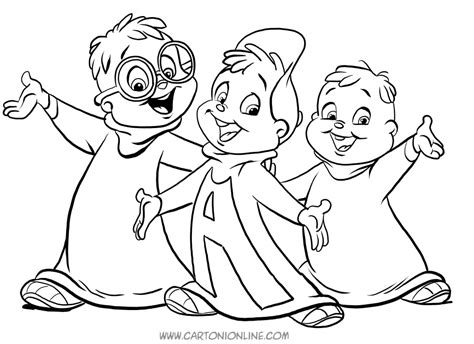 Dibujo De Alvin Y Las Ardillas Cartoon Para Colorear