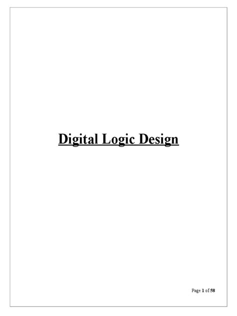 digital logic design notes pdf logic gate digital electronics