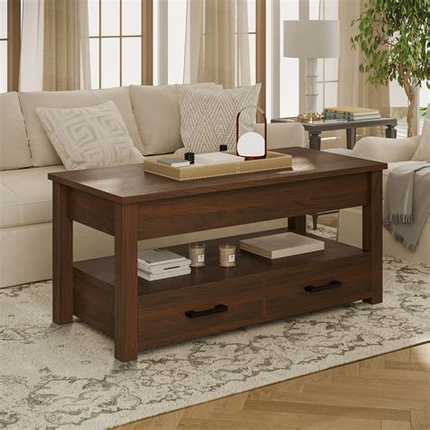 FABATO 41 7 Coffee Table Lift Top Coffee Table With Storage Drawers
