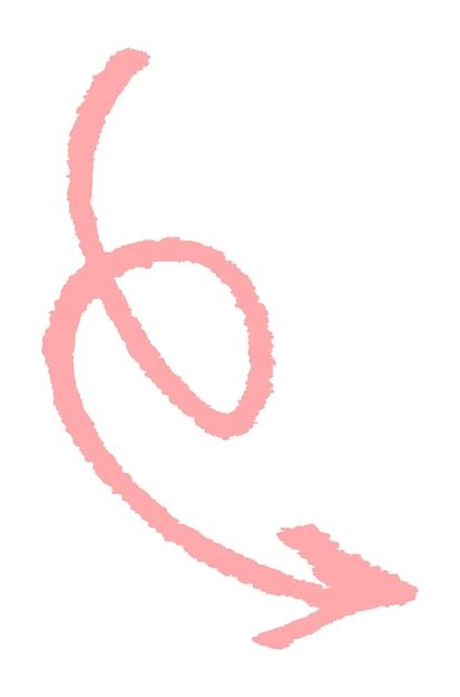 Flecha Rosa Doodle Simple Minimalista Moderno Textura Rasgada