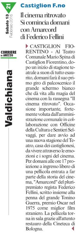 Il Cinema Ritrovato Si Comincia Domani Con Amarcord Di Federico