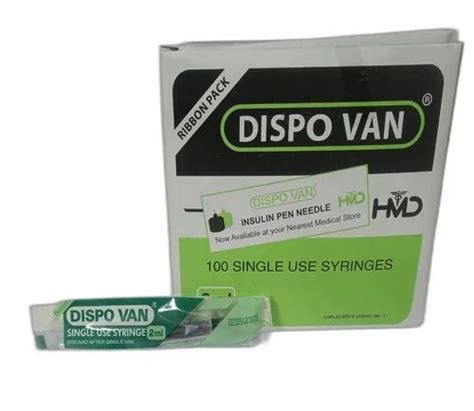 Plastic 2ml Dispo Van Insulin Syringe For Hospital Size 3 5inch At