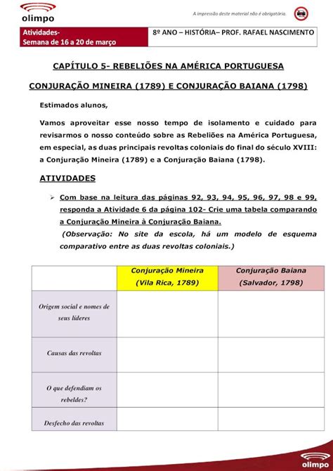 PDF CAPÍTULO 5 REBELIÕES NA AMÉRICA PORTUGUESA em especial as