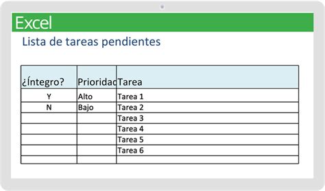 Lista De Tareas En La Plantilla De Excel