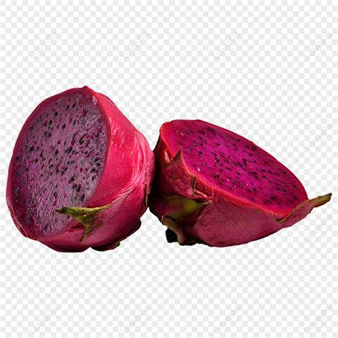 Cut In Half Of Red Dragon Fruit Incision Red Fruits PNG Transparent