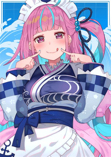 467095 Top View Waitress Takubon Minato Aqua Hololive Virtual