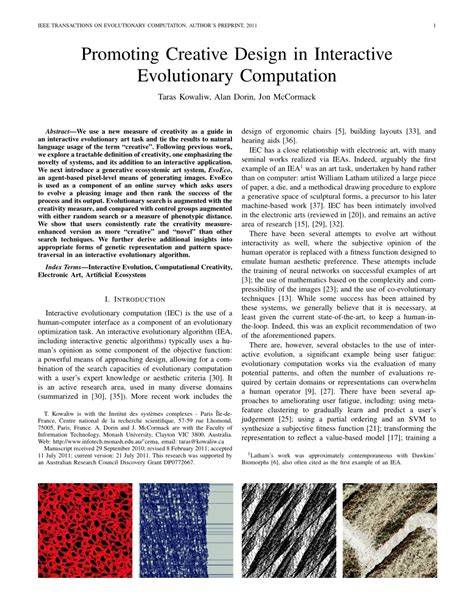 pdf promoting creative design in interactive evolutionary computation