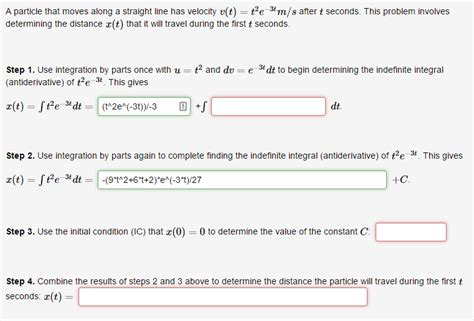 solved a particle that moves along a straight line has