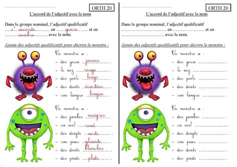 ORTH 20 CE2 L Accord De L Adjectif Qualificatif La Classe Des CE De