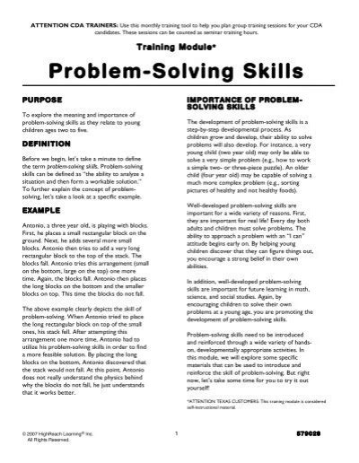 problem solving skills high reach learning
