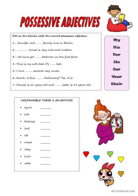 Possessive Adjectives Worksheets