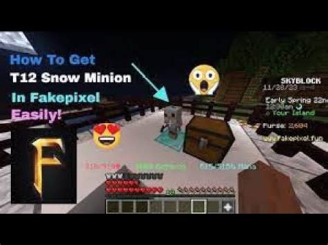 FakePixel SkyBlock 3 How To Get Tier 12 Snow Minion Easily YouTube