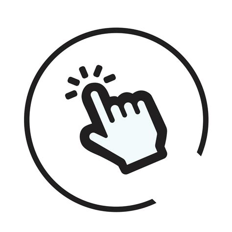 Modern Click Button With Computer Mouse Cursor Web Vector Click Here